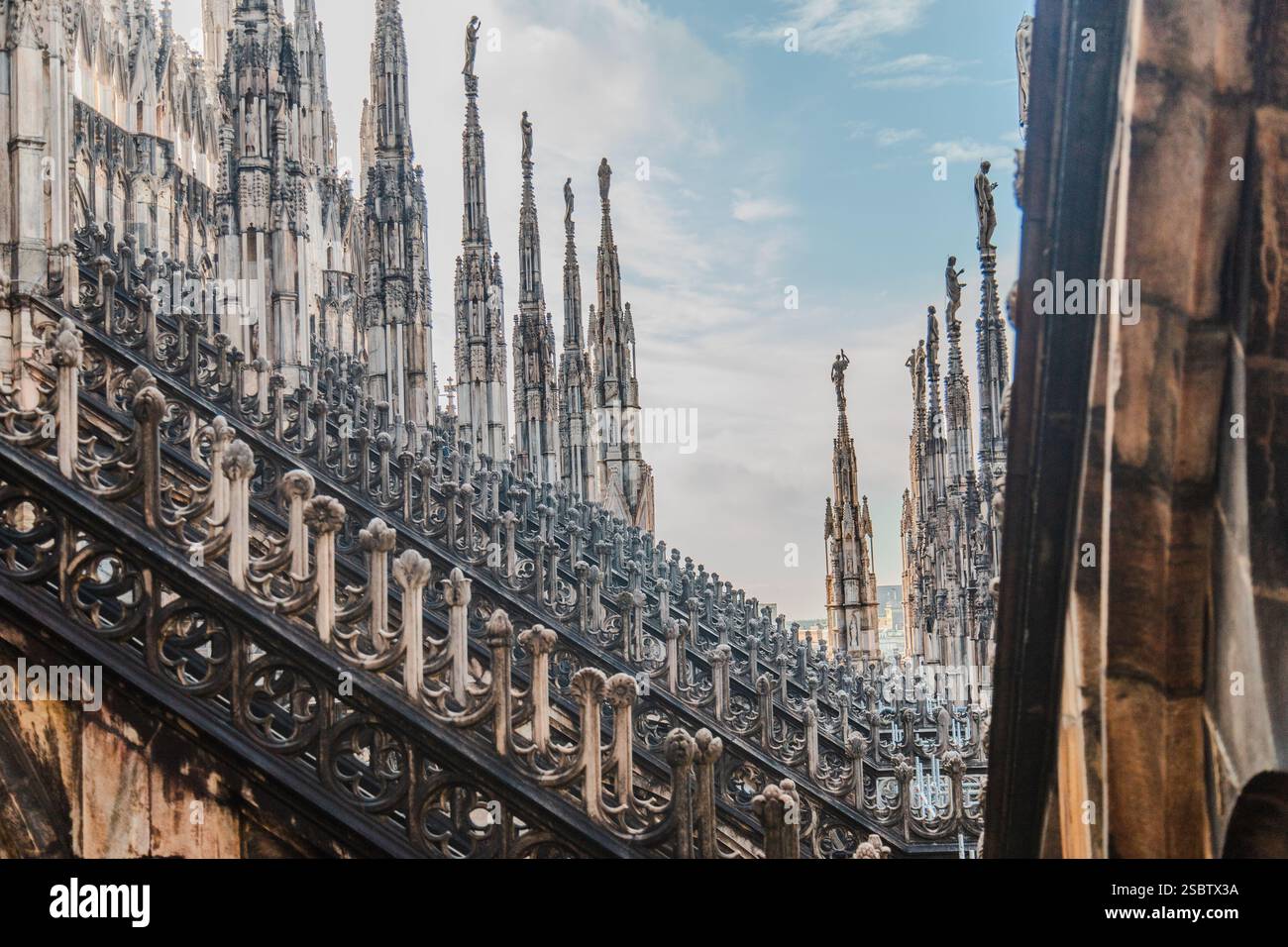 Milano; January 28, 2025: Duomo cathedral and roof detail view Stock ...