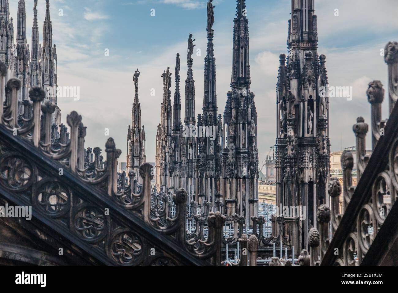 Milano; January 28, 2025: Duomo cathedral and roof detail view Stock ...