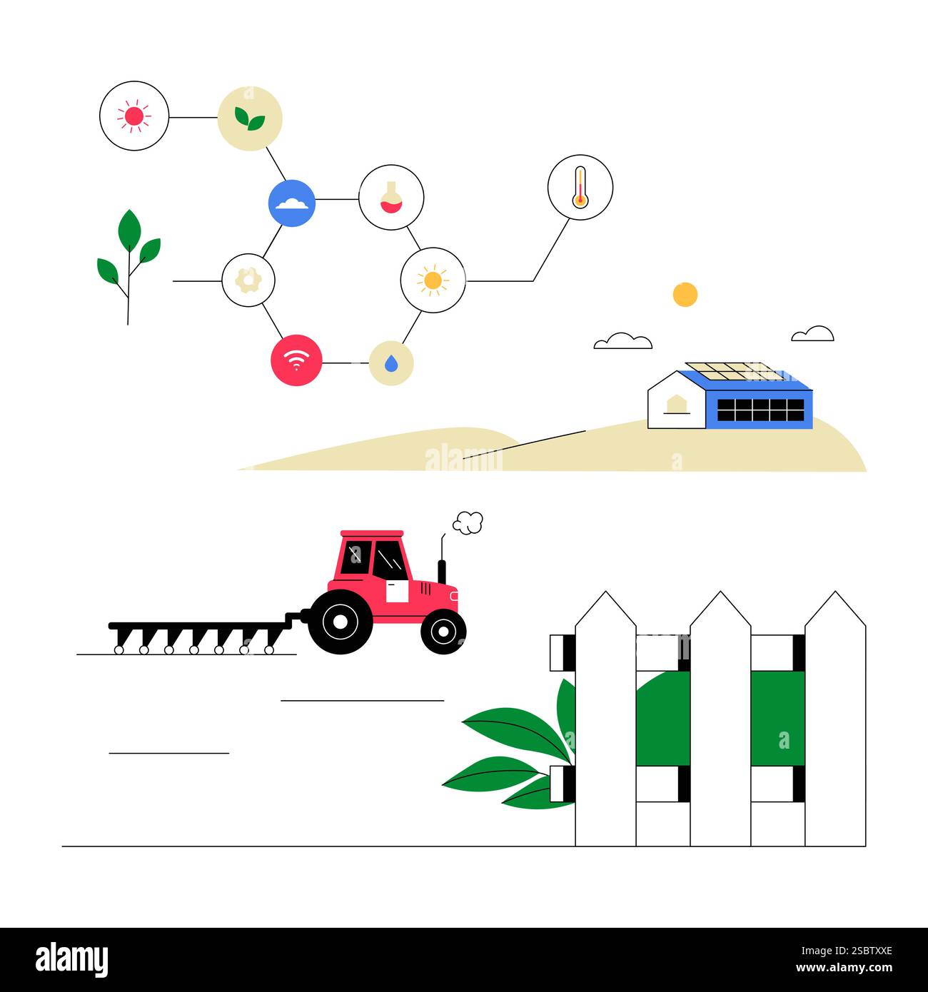 Agricultural Technology With Digital Data Network And Smart Farming ...