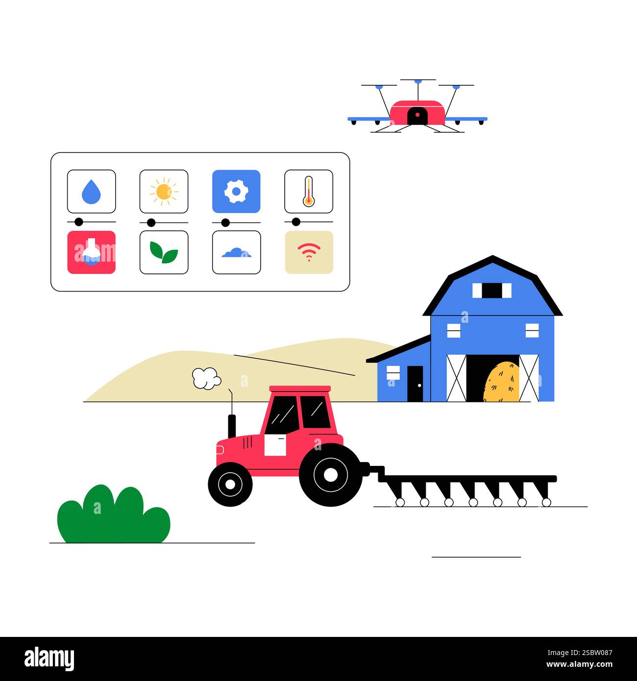 Smart Farm Technology, Digital Control Panel Monitoring Agricultural ...