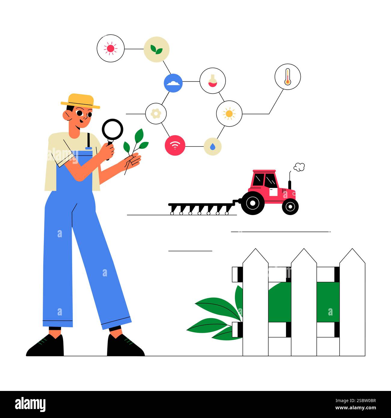 Smart Farming With Male Agronomist Analyzing Plant Growth Using Digital ...