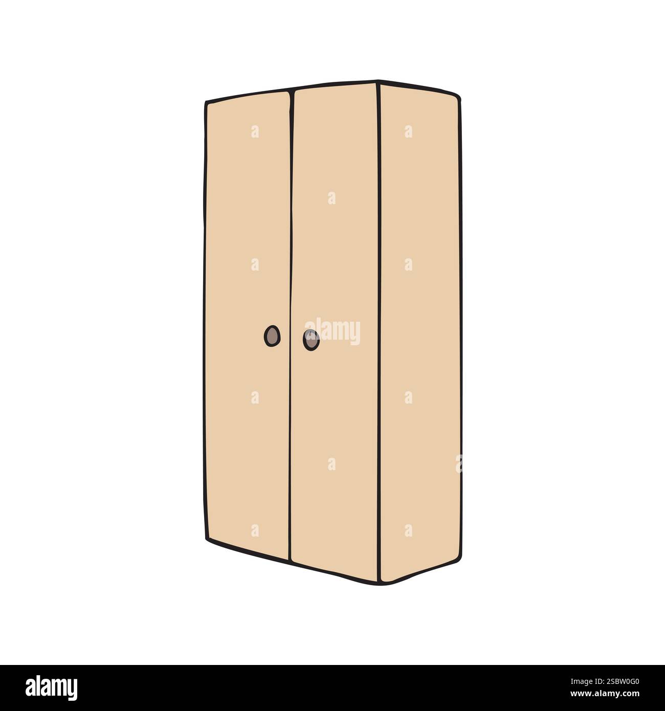 Vector hand drawn sketch doodle colored closet isolated on white ...