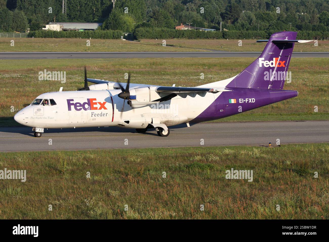 FedEx Feeder ATR-42F with registration EI-FXD on taxiway at Hamburg ...