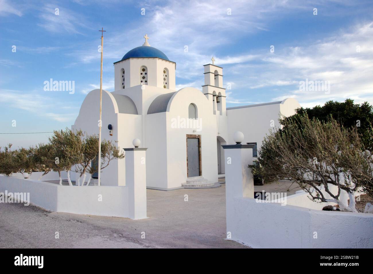 Megalochori, popular destination on Santorini, has iconic white houses ...