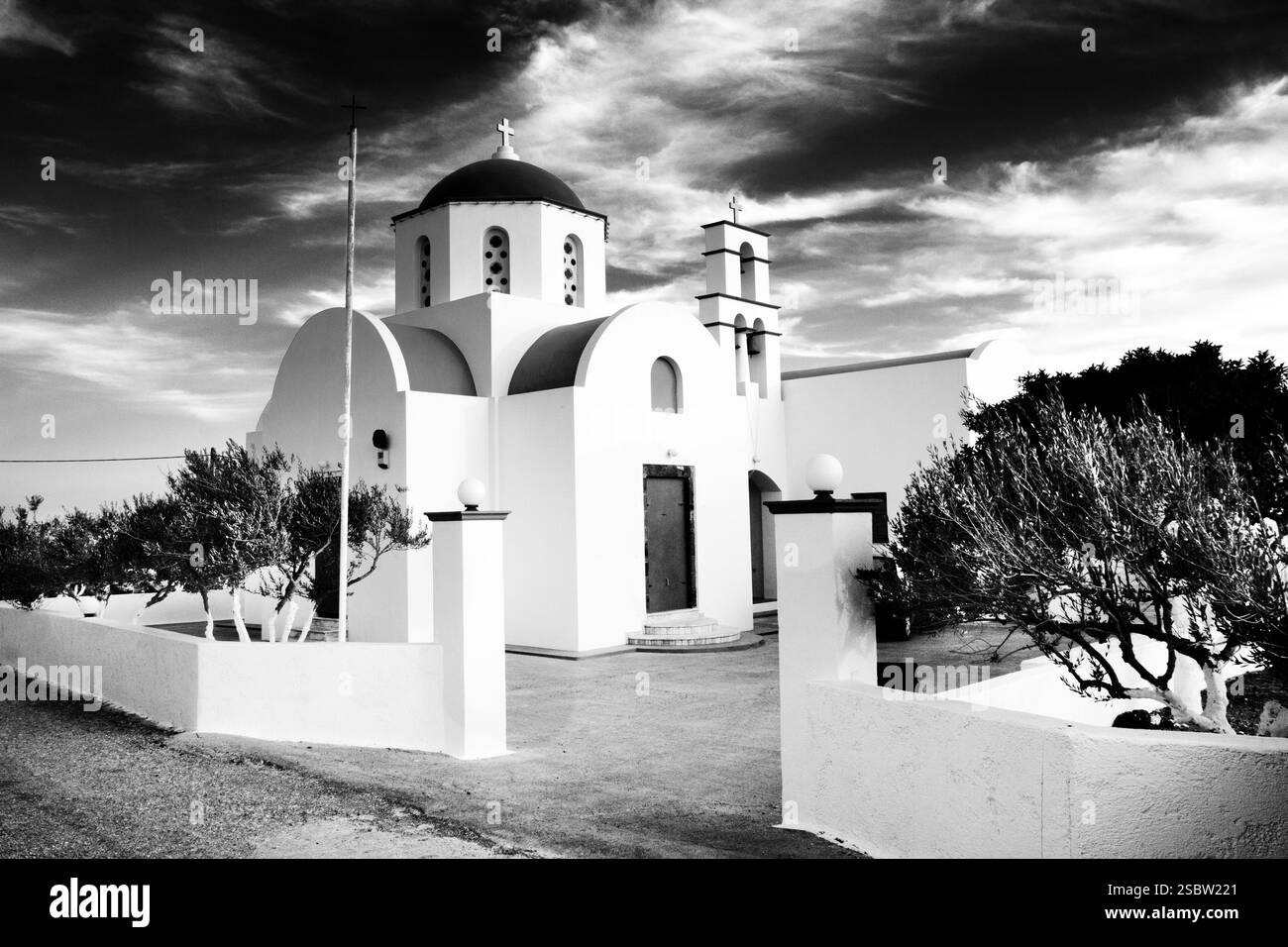 Megalochori, popular destination on Santorini, has iconic white houses ...