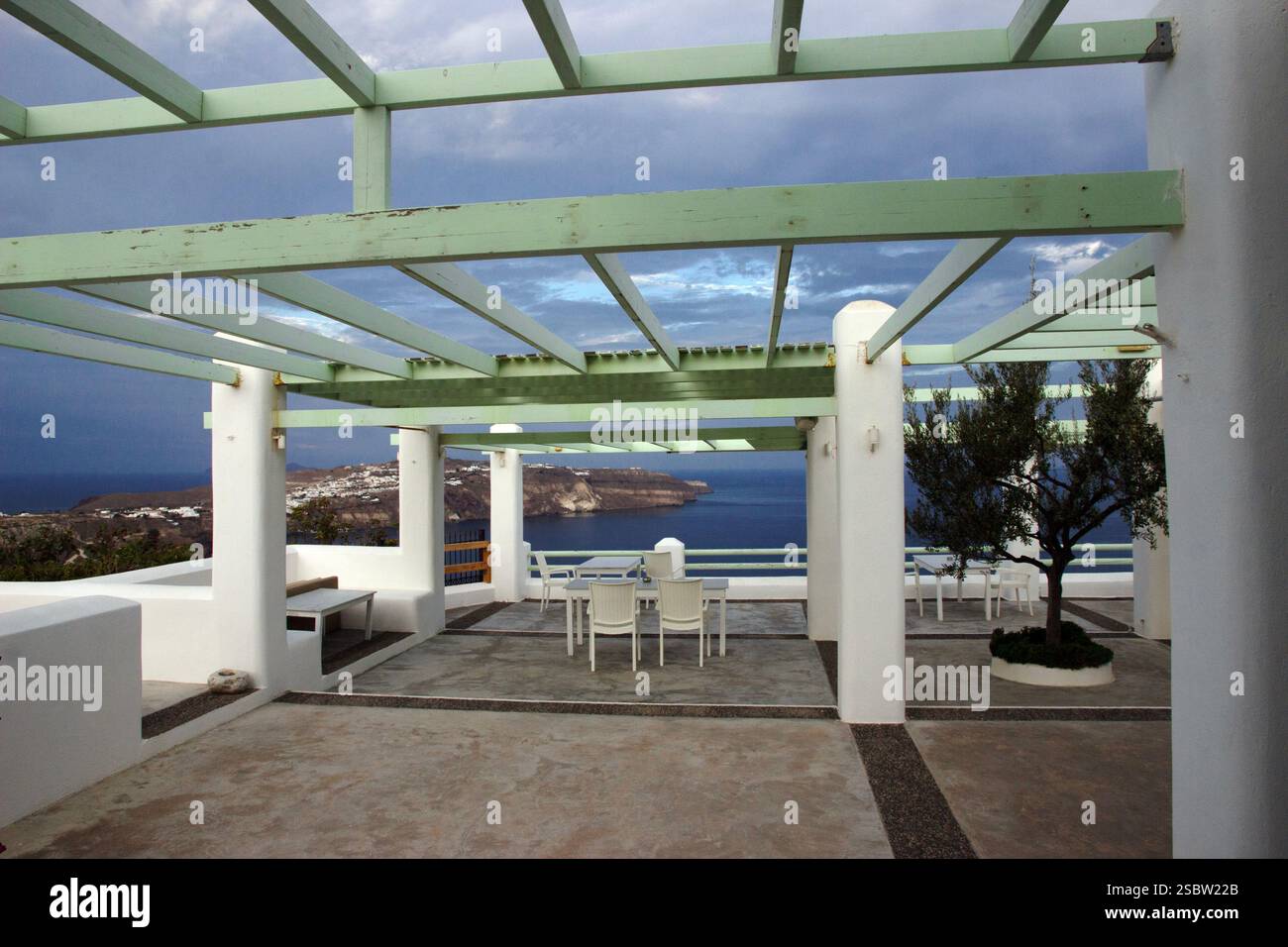 Megalochori, popular destination on Santorini, has iconic white houses ...