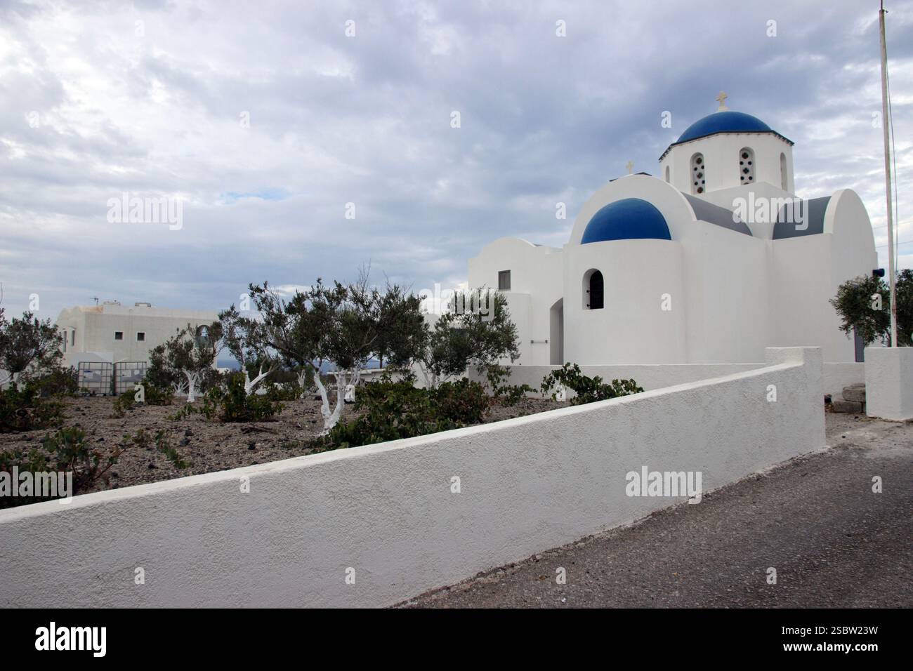 Megalochori, popular destination on Santorini, has iconic white houses ...
