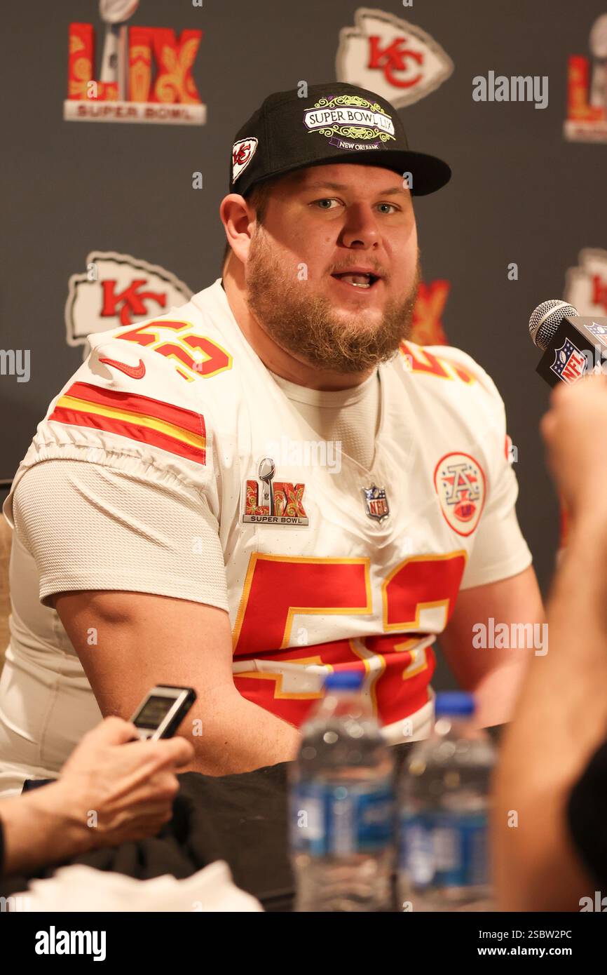 New Orleans, United States. 04th Feb, 2025. Kansas City Chiefs center ...