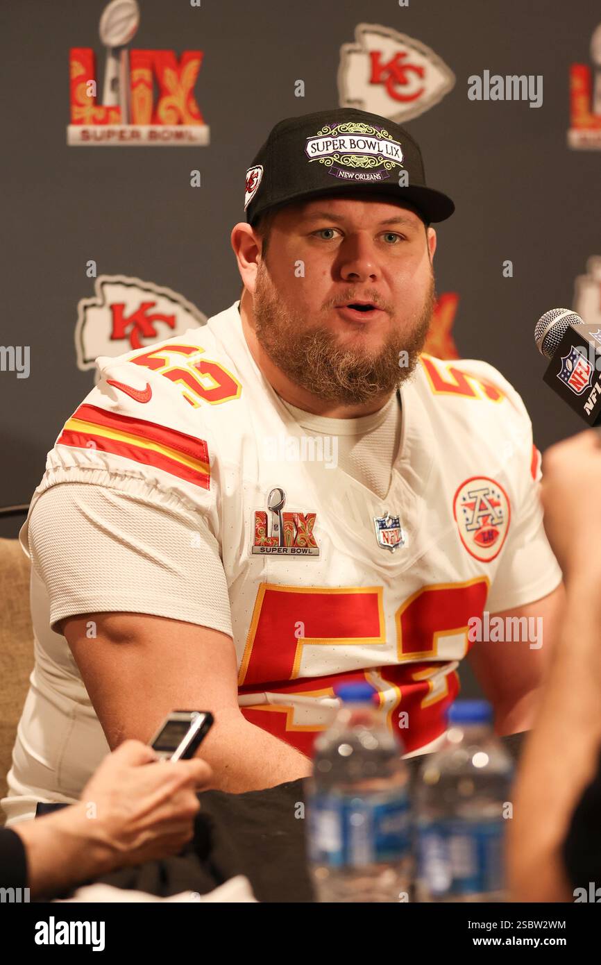 New Orleans, United States. 04th Feb, 2025. Kansas City Chiefs center ...