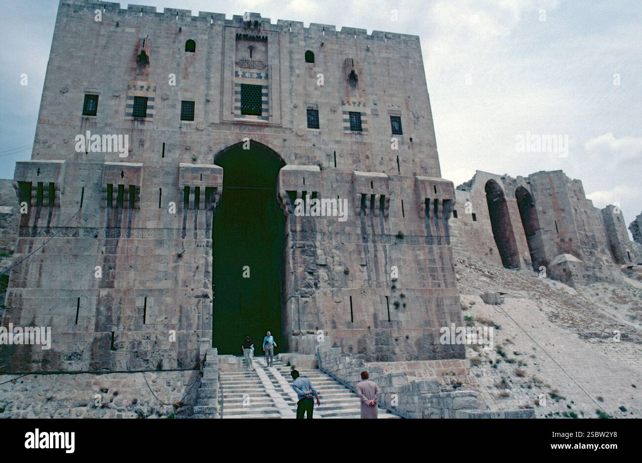 Entrance gate from the 13th century, citadel, Aleppo, Syria, May 1987 ...