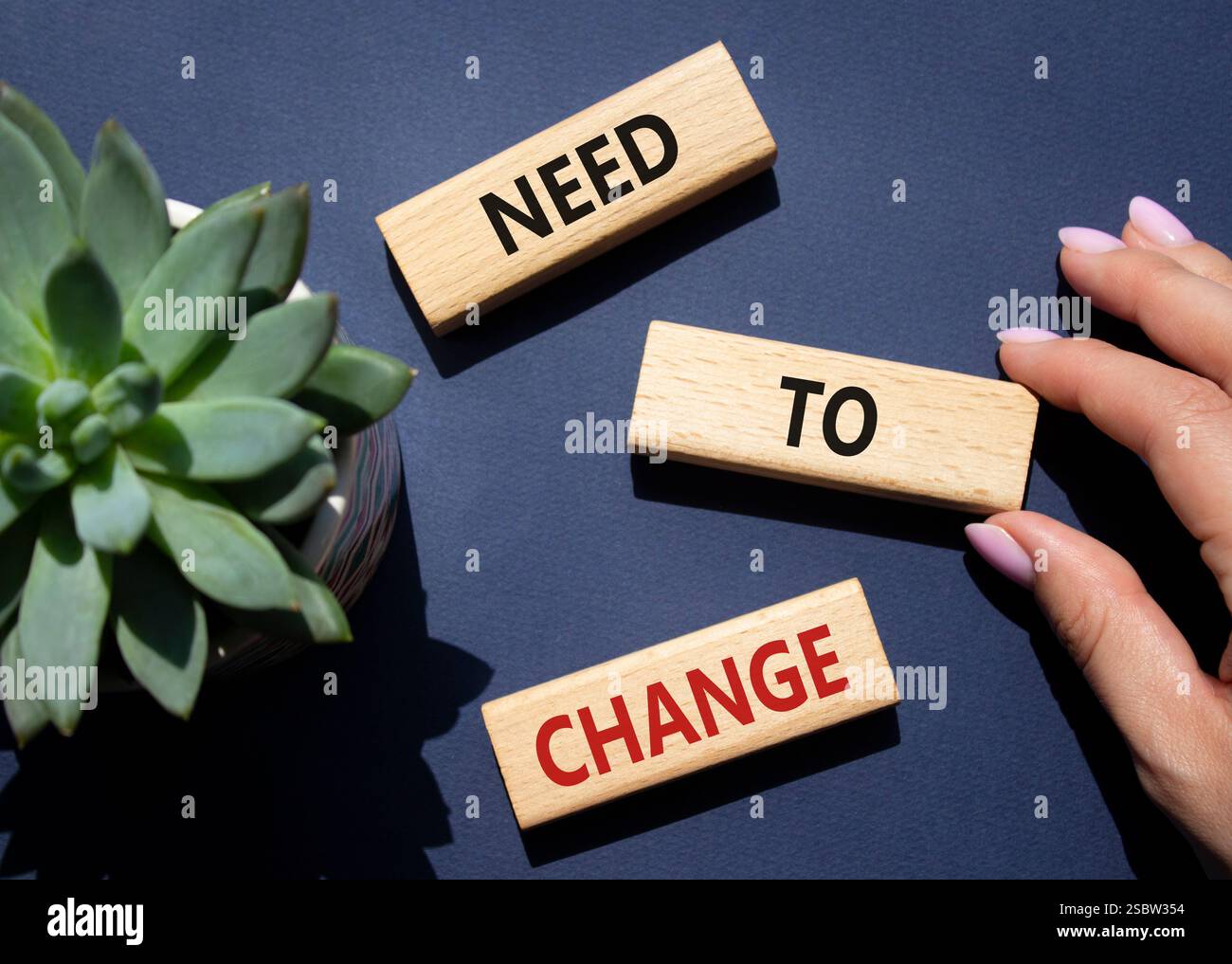 Need to change symbol. Concept words Need to change on wooden blocks ...