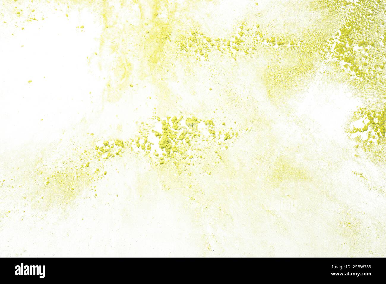 Detail of a fine yellow Holi flour powder granules dust pollen pollen ...