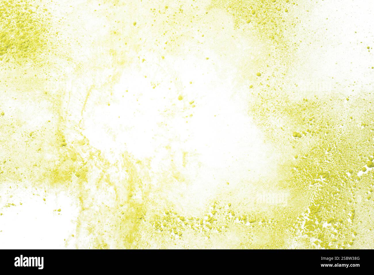 Detail of a fine yellow Holi flour powder granules dust pollen pollen ...