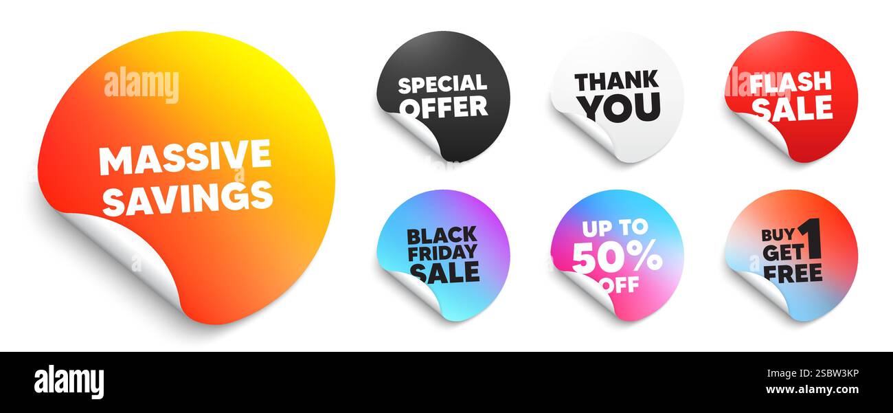 Massive savings tag. Special offer price sign. Sticker offer tags ...