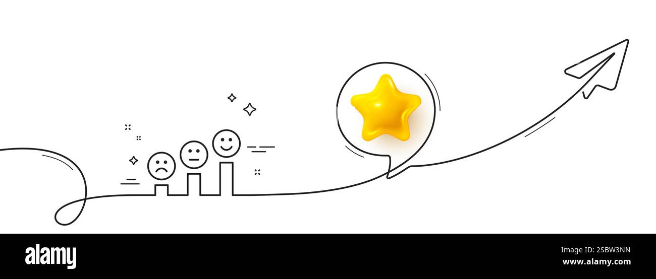 Customer satisfaction line icon. Positive feedback sign. Continuous ...