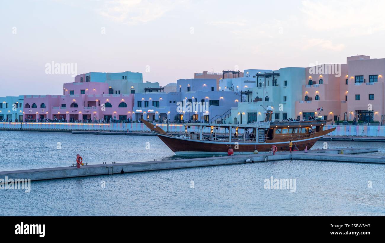 Doha, Qatar-January 18, 2025: A vibrant view of the MENA District in ...