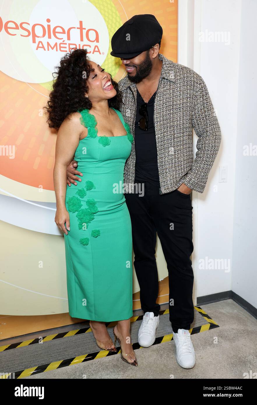 Doral, USA. 04th Feb, 2025. DORAL, FLORIDA - FEBRUARY 4: Amirah Vann and Patrick Oyeku are seen ...