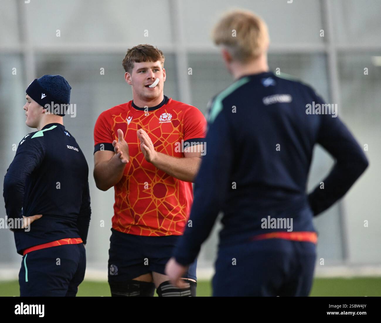Oriam Sports Centre Edinburgh.Scotland, UK. Feb, 2025. Scotland U20 Rugby training session ahead ...