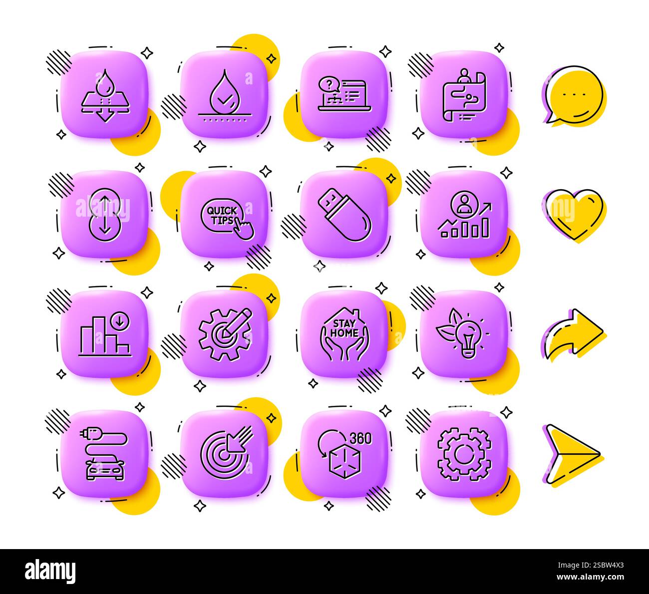 Targeting Online Help And Journey Path Line Icons For Web App