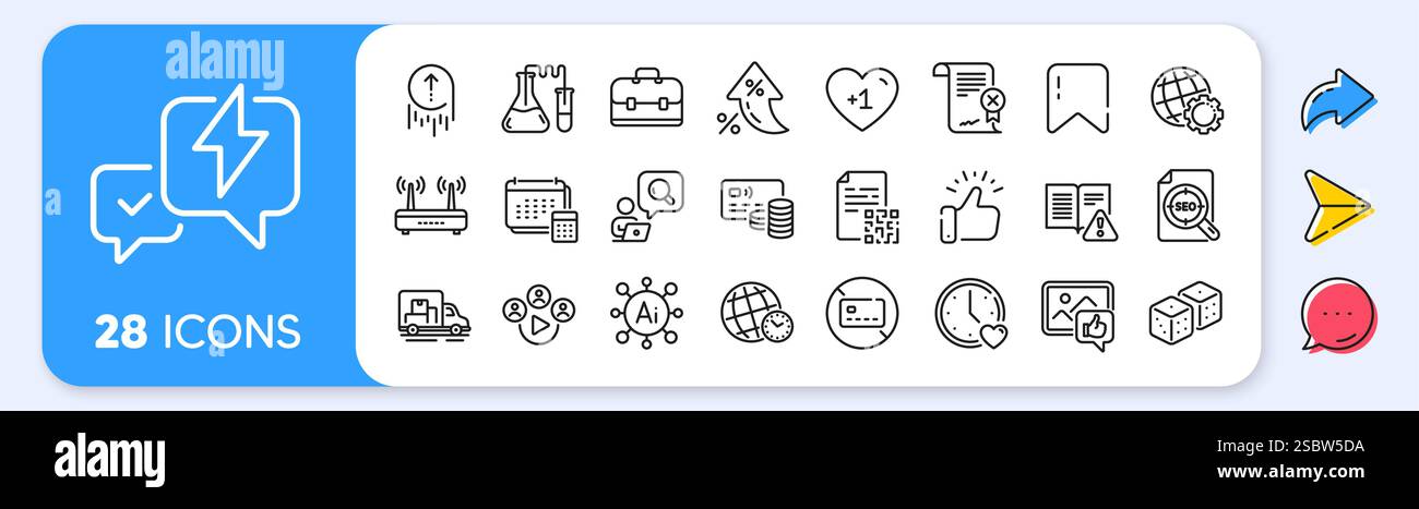 Wifi, Dice and Inspect line icons. For web app, printing. App line icons. Vector Stock Vector ...