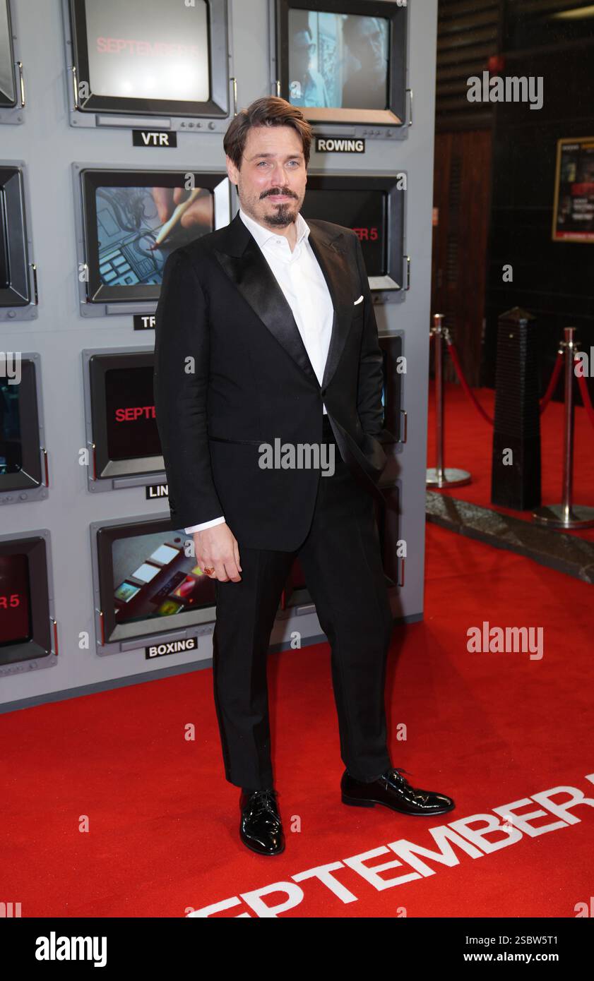 Moritz Binder attending the UK premiere of September 5 at the Curzon Mayfair in central London ...