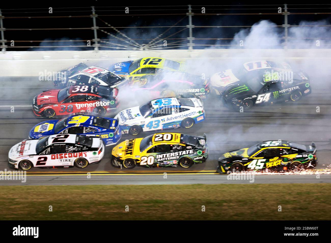FILE - Multiple cars crash in Turn 3 during the final laps of the ...