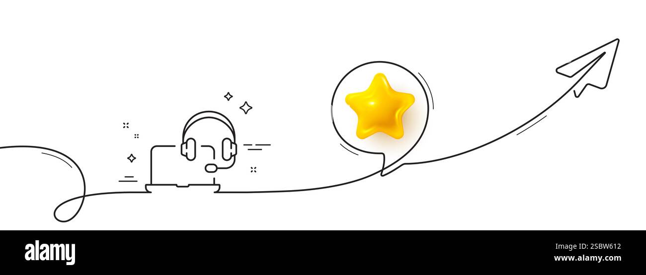 Consult line icon. Online consulting sign. Continuous line with plane ...