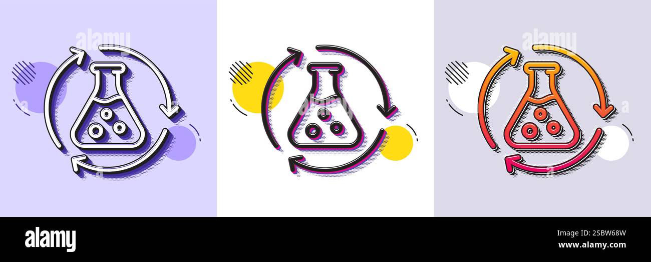 Chemistry experiment line icon. Laboratory flask sign. Analysis ...