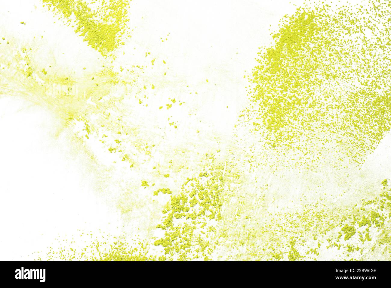 Detail of a fine yellow Holi flour powder granules dust pollen pollen ...