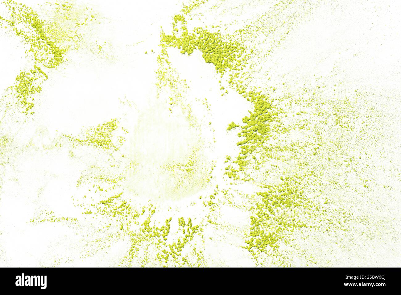Detail of a fine yellow Holi flour powder granules dust pollen pollen ...