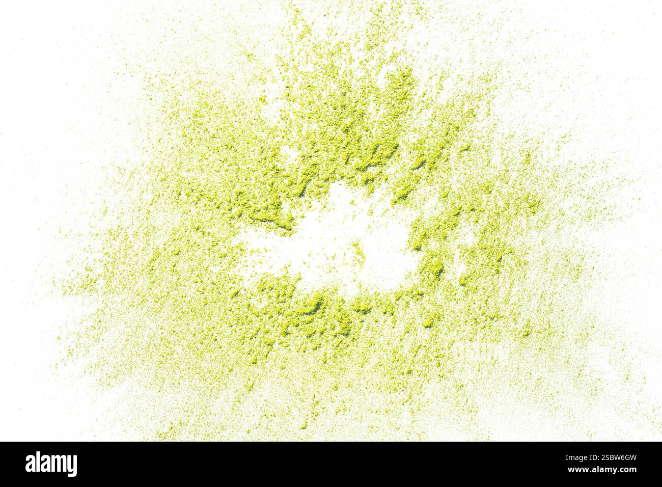 Detail of a fine yellow Holi flour powder granules dust pollen pollen ...