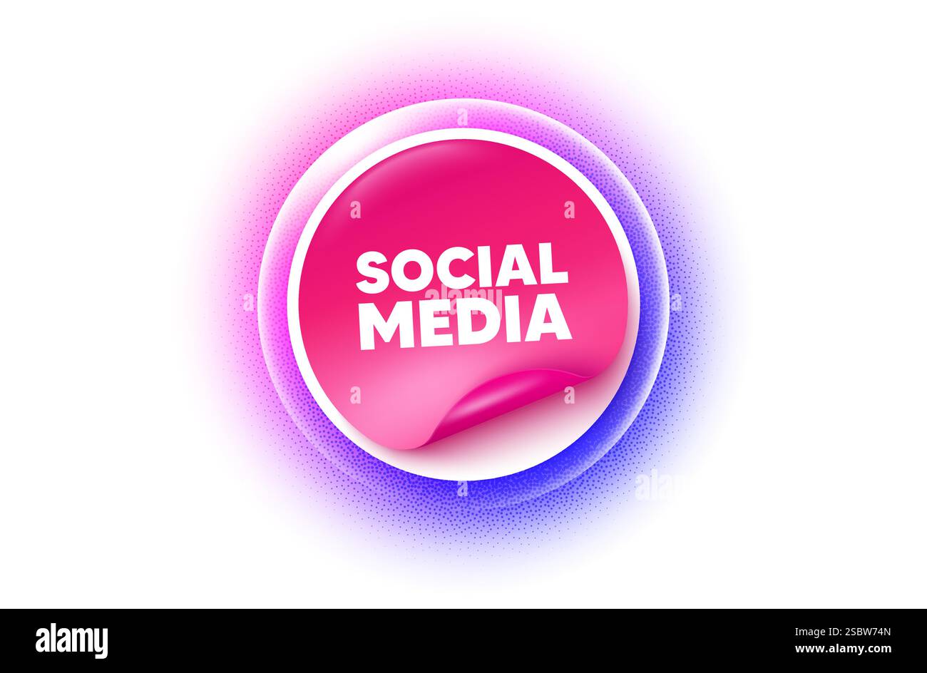 Social media text. Social network tag icon. Sticker gradient banner ...