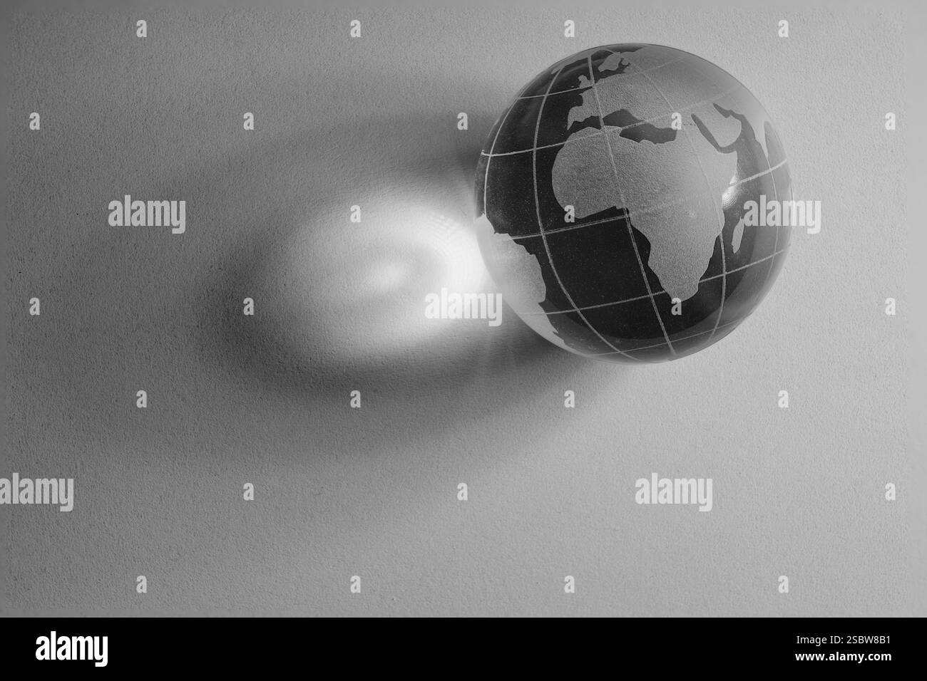 black and white glass globe with reflection Stock Photo - Alamy