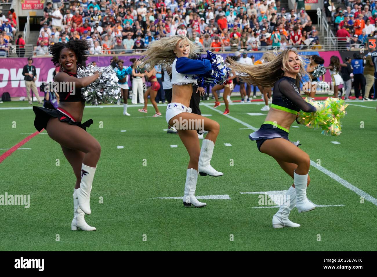 Cheerleaders perform during the NFL Pro Bowl football game, Sunday, Feb ...