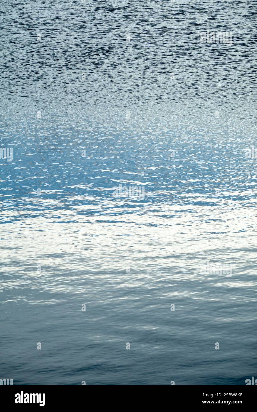 Abstract azure water surface with mild waves, vertical image and ...