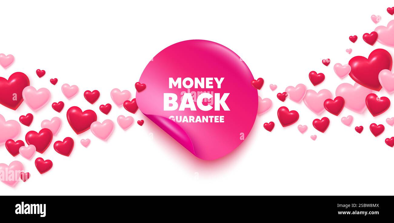 Money back guarantee tag. Promo offer sign. Sticker love banner. Vector ...