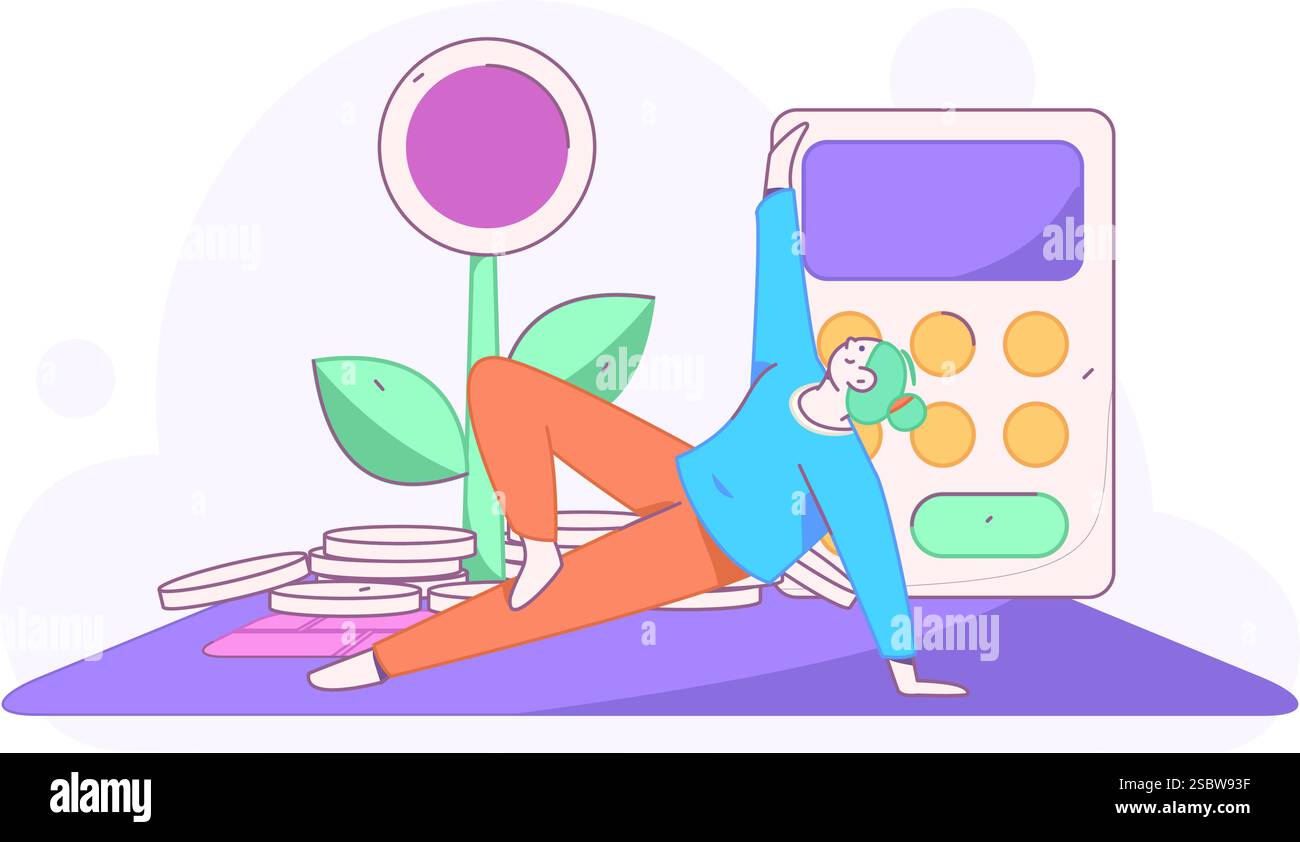 Internet financial management investment flat vector concept operation ...