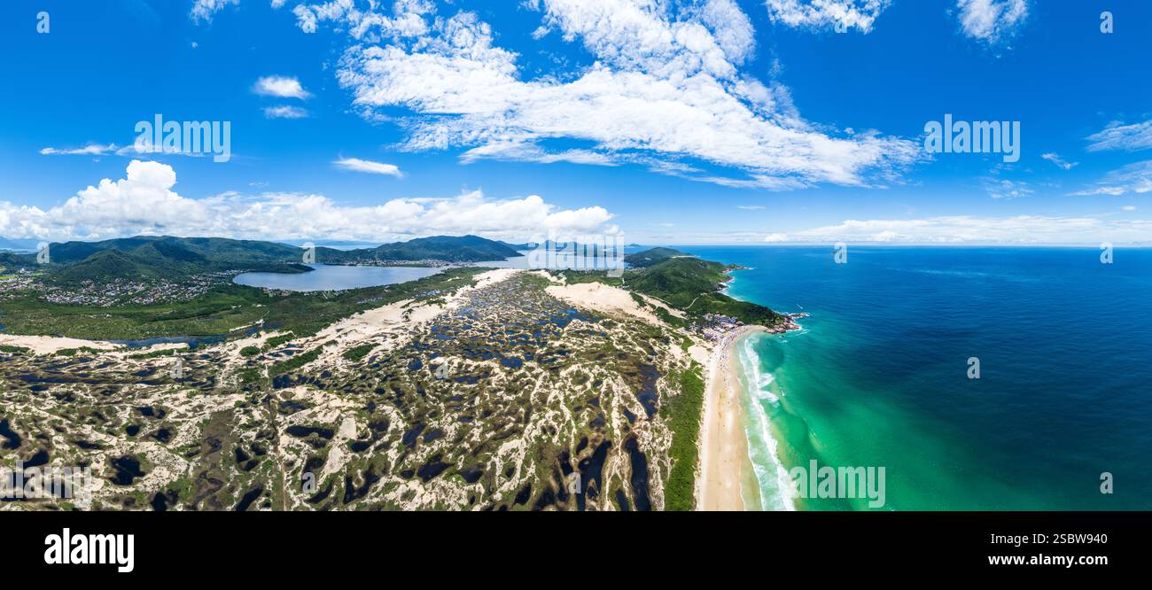 Preserved Brazilian beach with sandbanks and splendid nature on a sunny ...