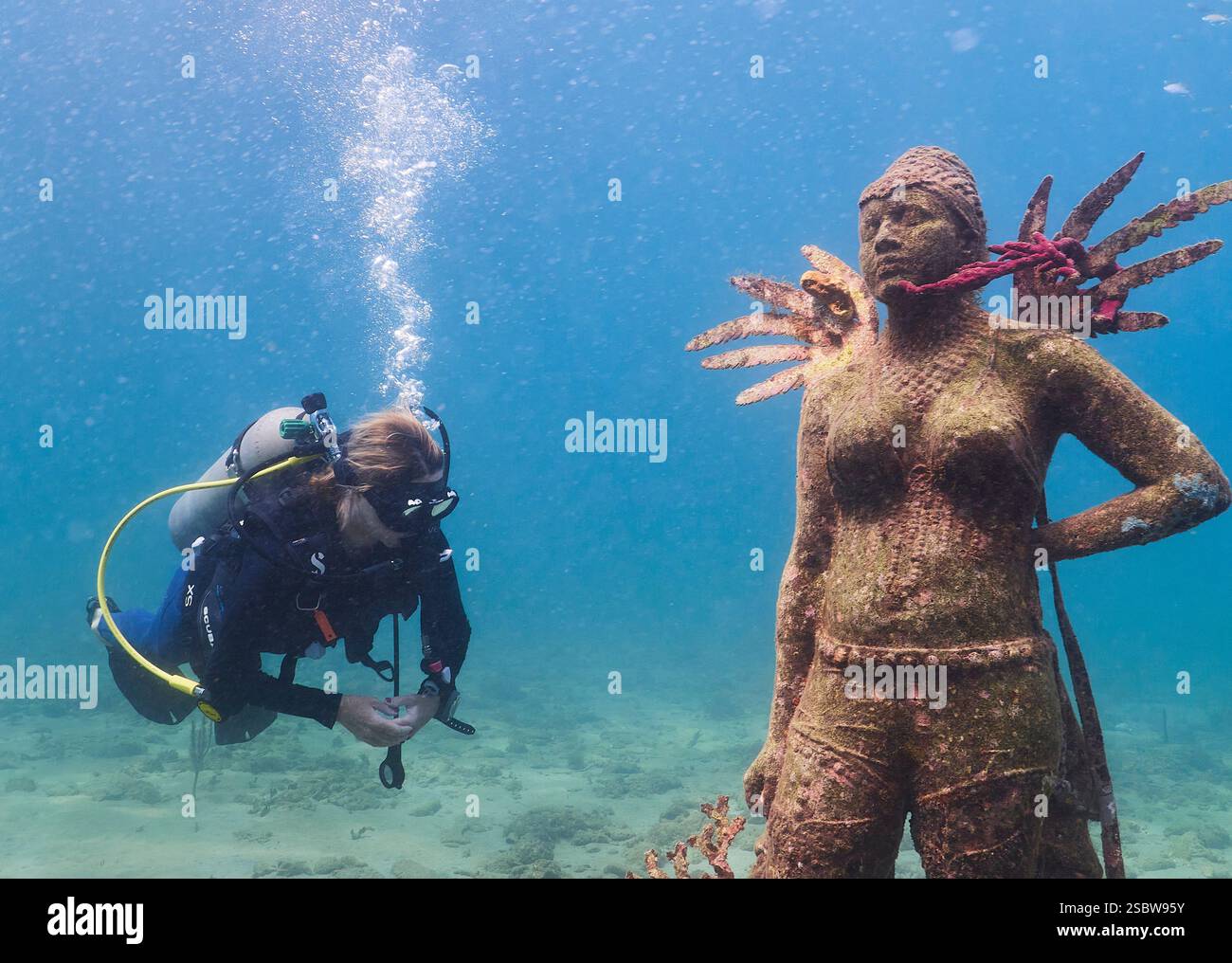 Molinere Underwater Sculpture Park, Grenada Stock Photo - Alamy
