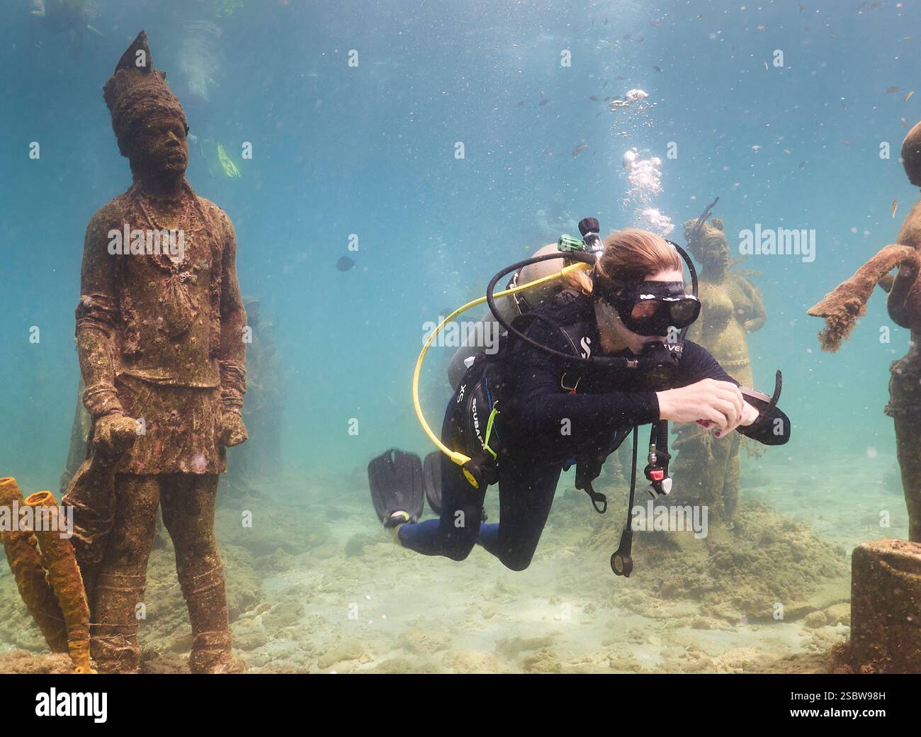 Molinere Underwater Sculpture Park, Grenada Stock Photo - Alamy
