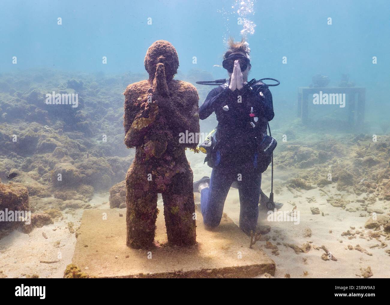 Molinere Underwater Sculpture Park, Grenada Stock Photo - Alamy