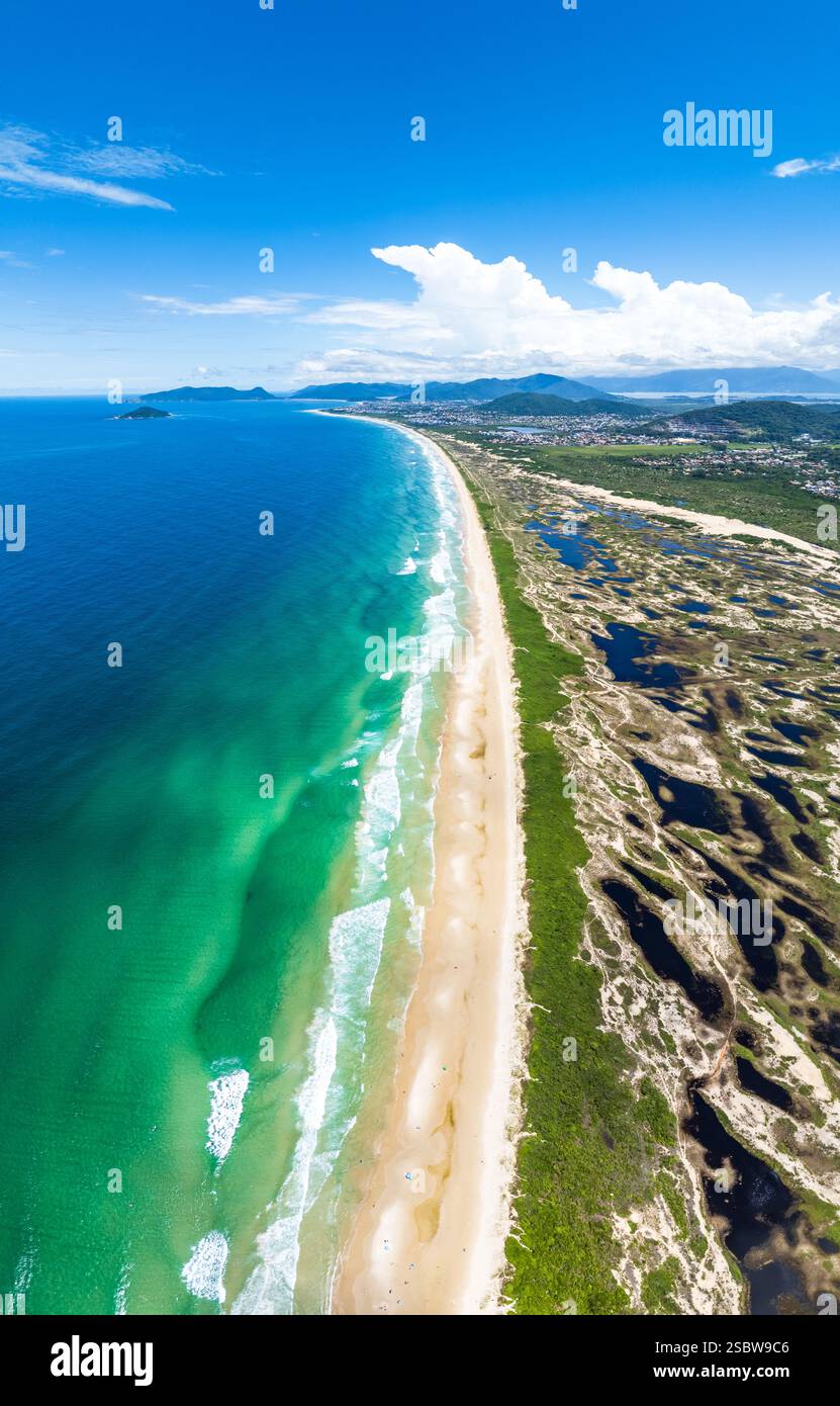 Preserved Brazilian beach with sandbanks and splendid nature on a sunny ...