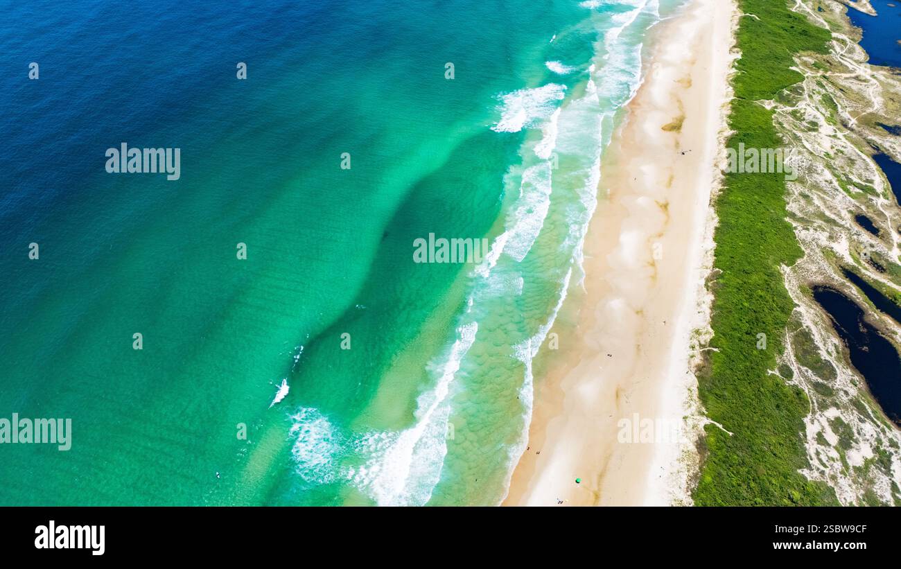 Preserved Brazilian beach with sandbanks and splendid nature on a sunny ...