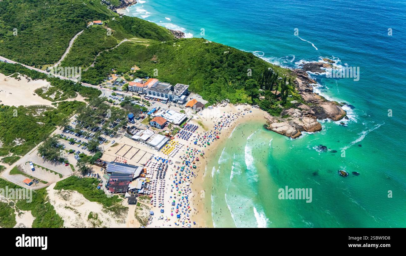 Preserved Brazilian beach with sandbanks and splendid nature on a sunny ...