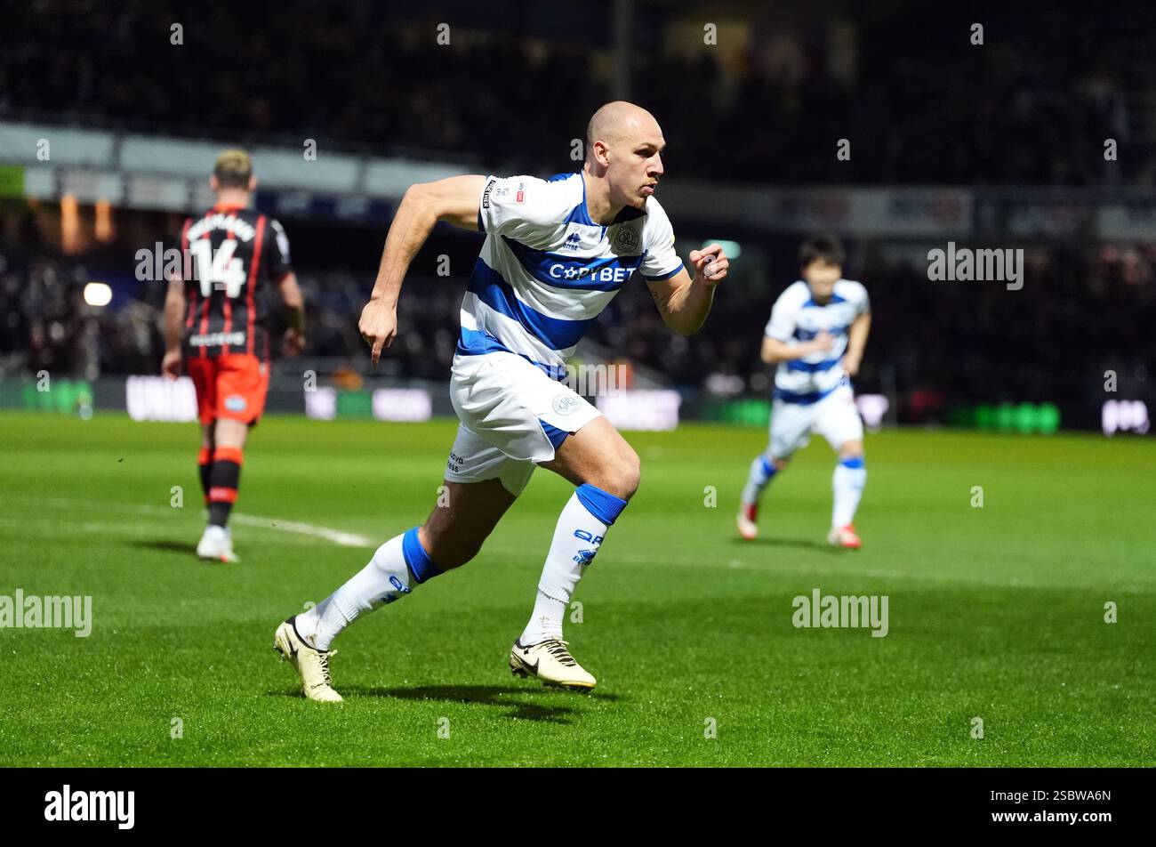Queens Park Rangers' Michael Frey celebrates scoring their side's first ...