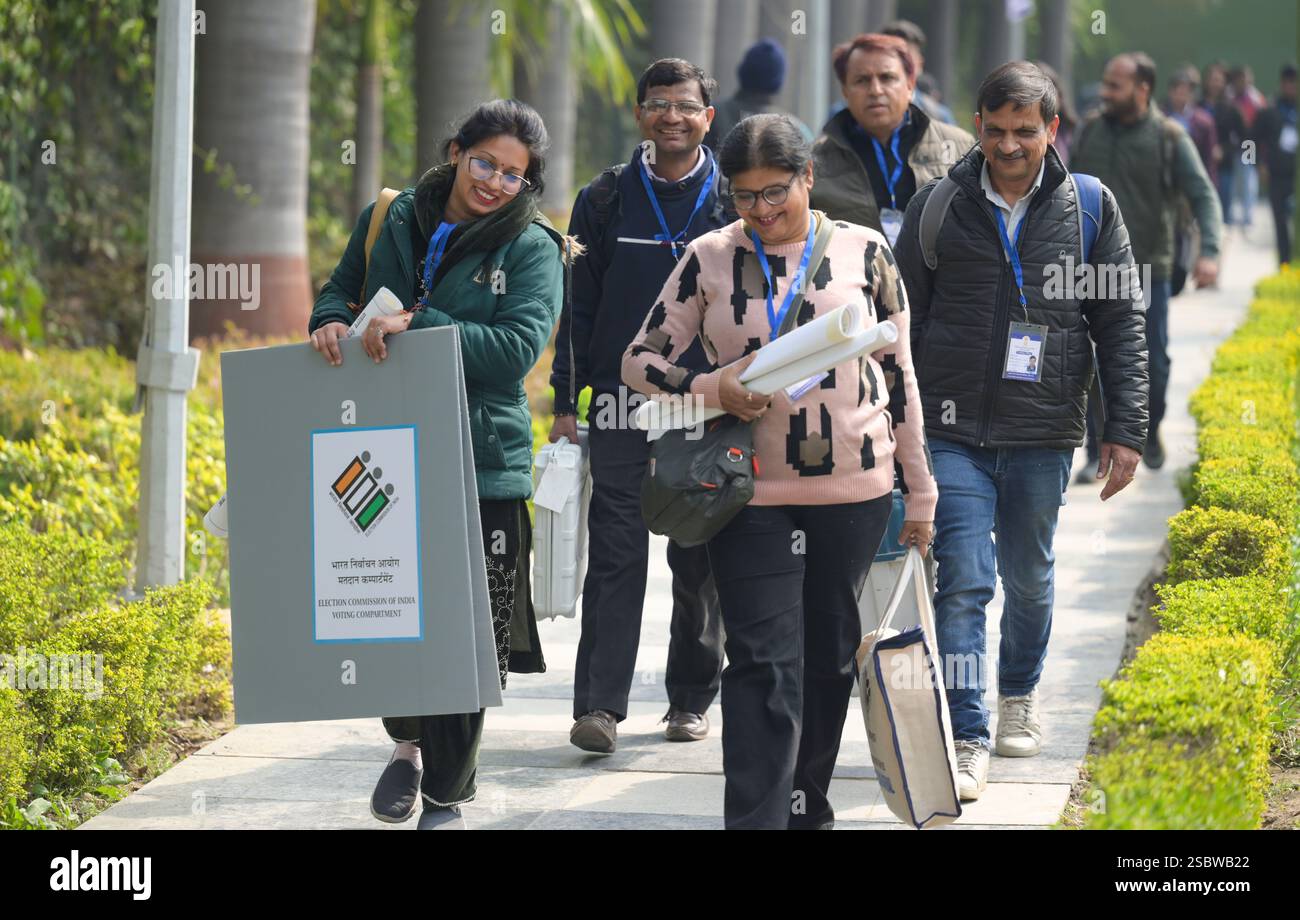 NEW DELHI, INDIA - FEBRUARY 4: officials carry Electronic Voting ...