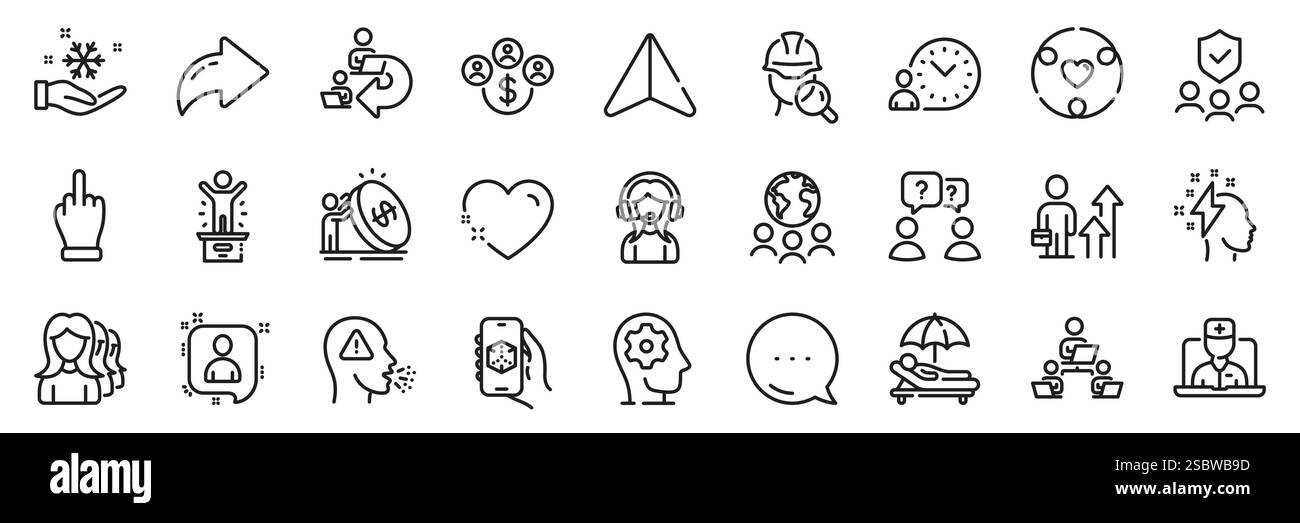 Winner podium, Women headhunting and 3d app line icons pack. For web app. App line icons. Vector ...