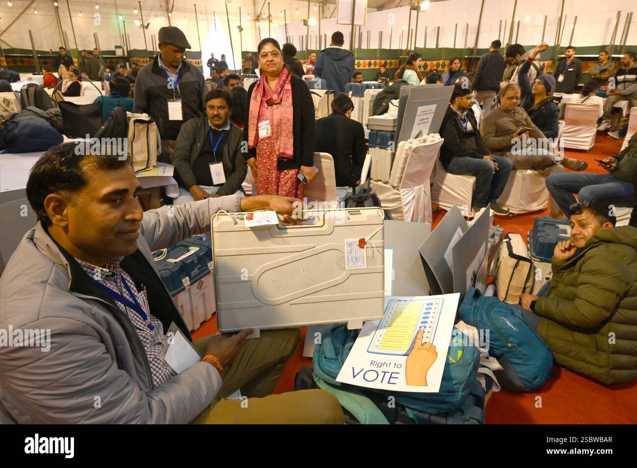 NEW DELHI, INDIA - FEBRUARY 4: Polling Parties collect Electronic ...