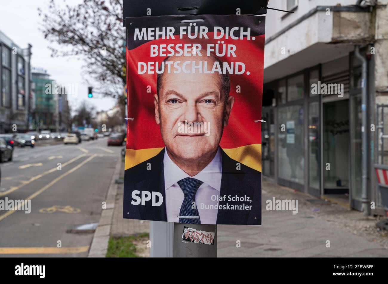 01.02.2025, Berlin, Germany, Europe - An election poster of the Social ...