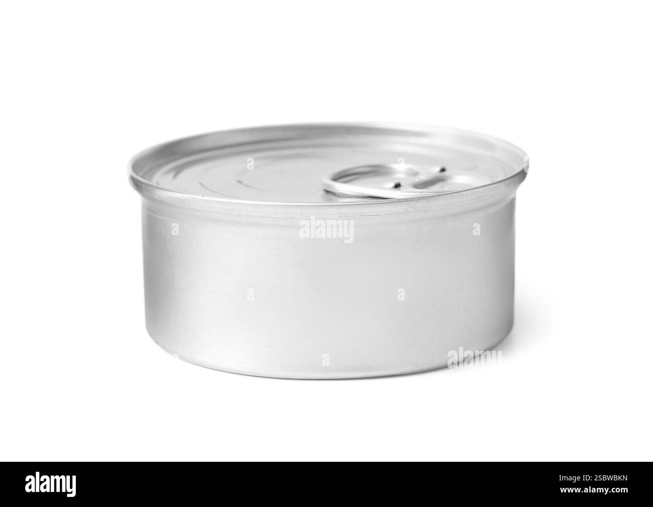 One closed tin can isolated on white Stock Photo - Alamy